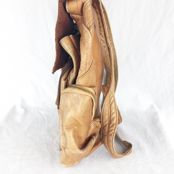 Handmade | Bags | Vintage Worn Weathered Leather Backpack Brass | Poshmark